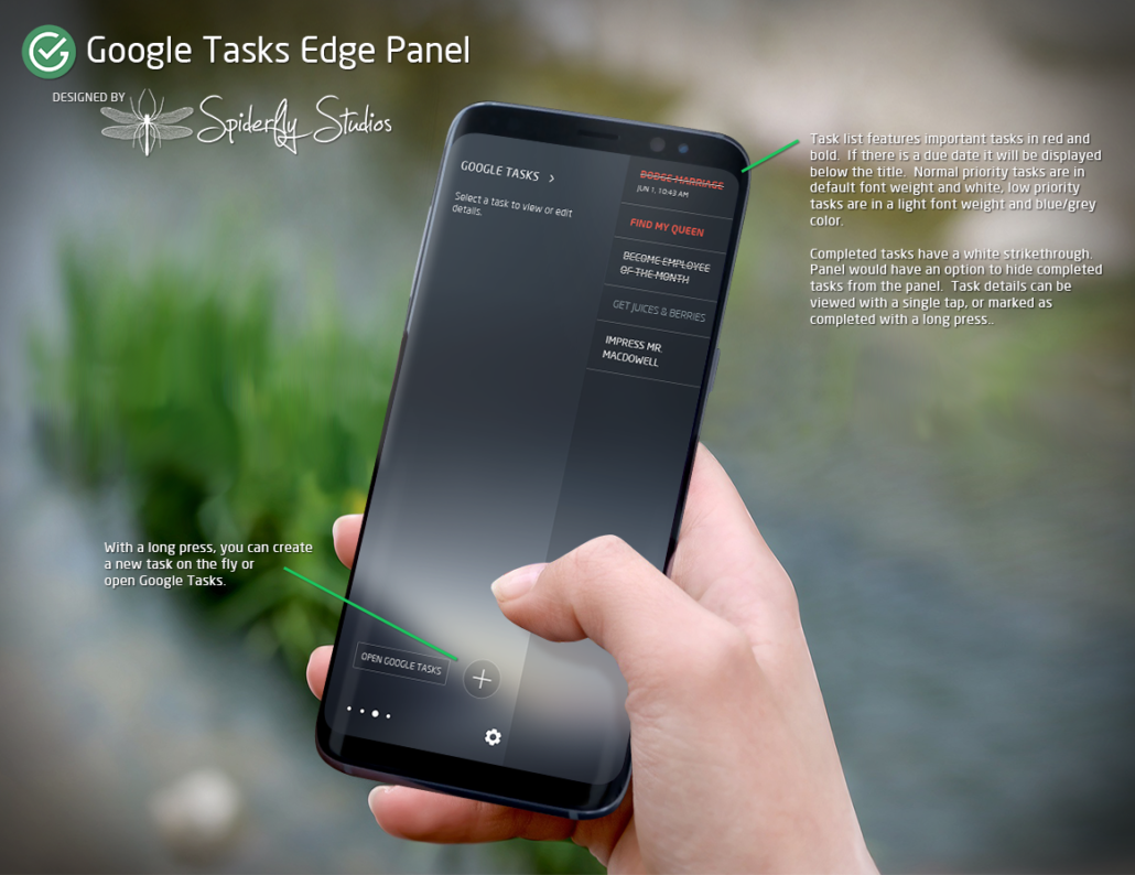 Samsung Edge Panel – Tasks – Spiderfly Studios